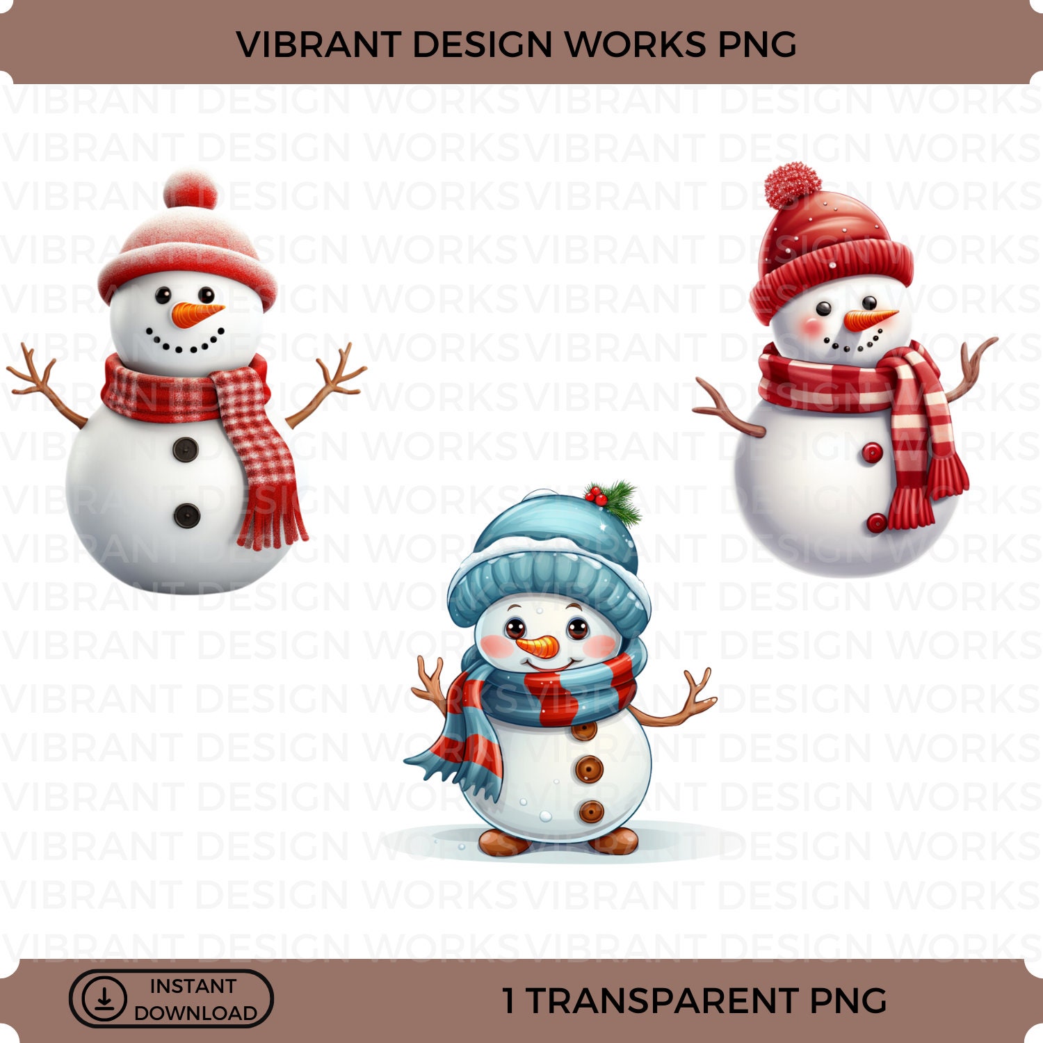 Snowman PNG Transparent PNG Instant Download High - Etsy