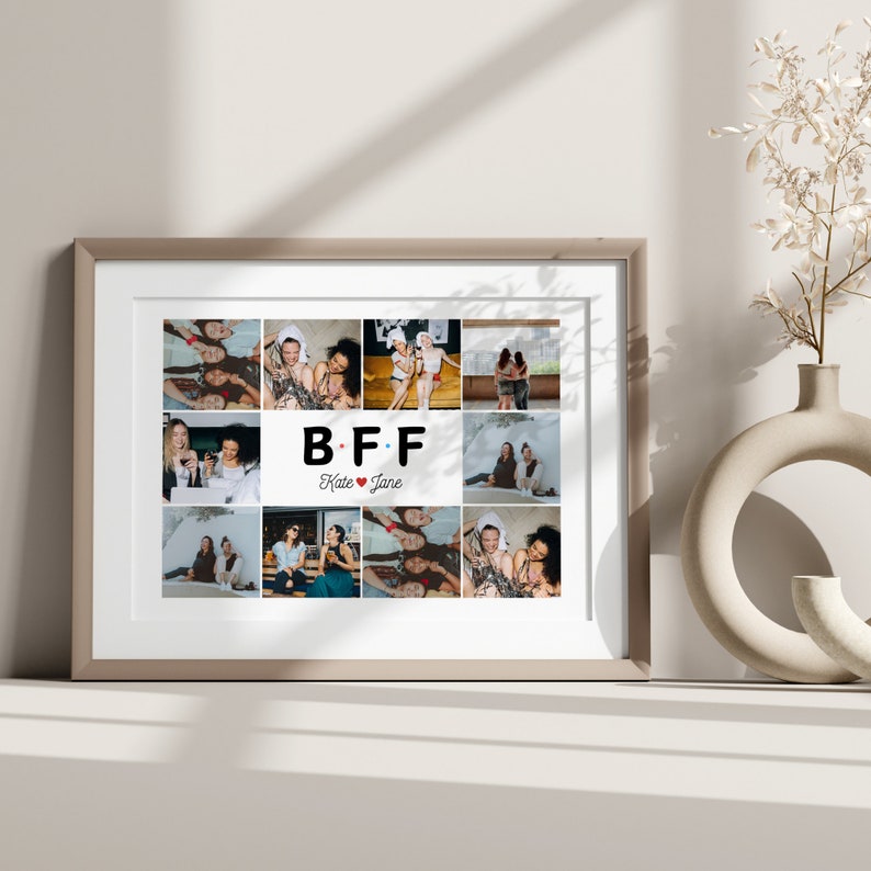 Bff Collage Canva Template Bff Photo Gift Best Friend Photo Collage ...