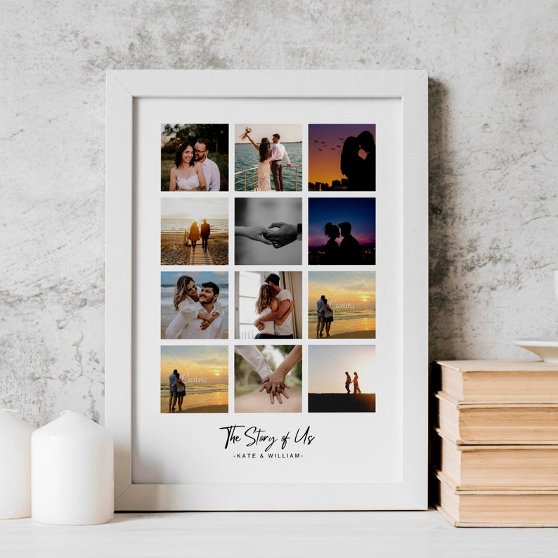 Couple Photo Collage Canva Template Digital Photo Gift Couple Collage I ...