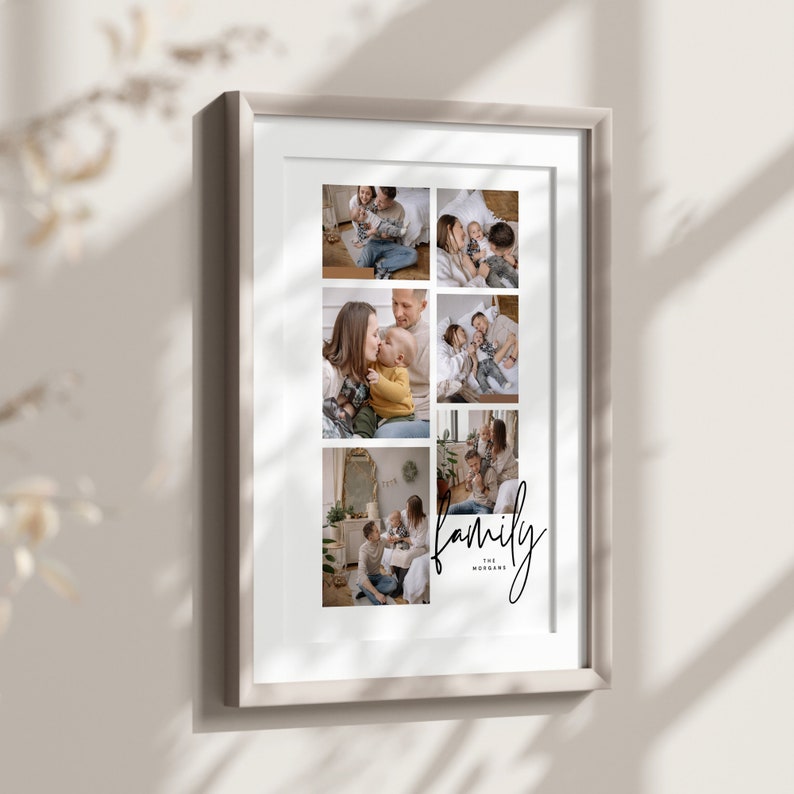 Family Picture Collage Frame Canva Template Editable Family Photo ...
