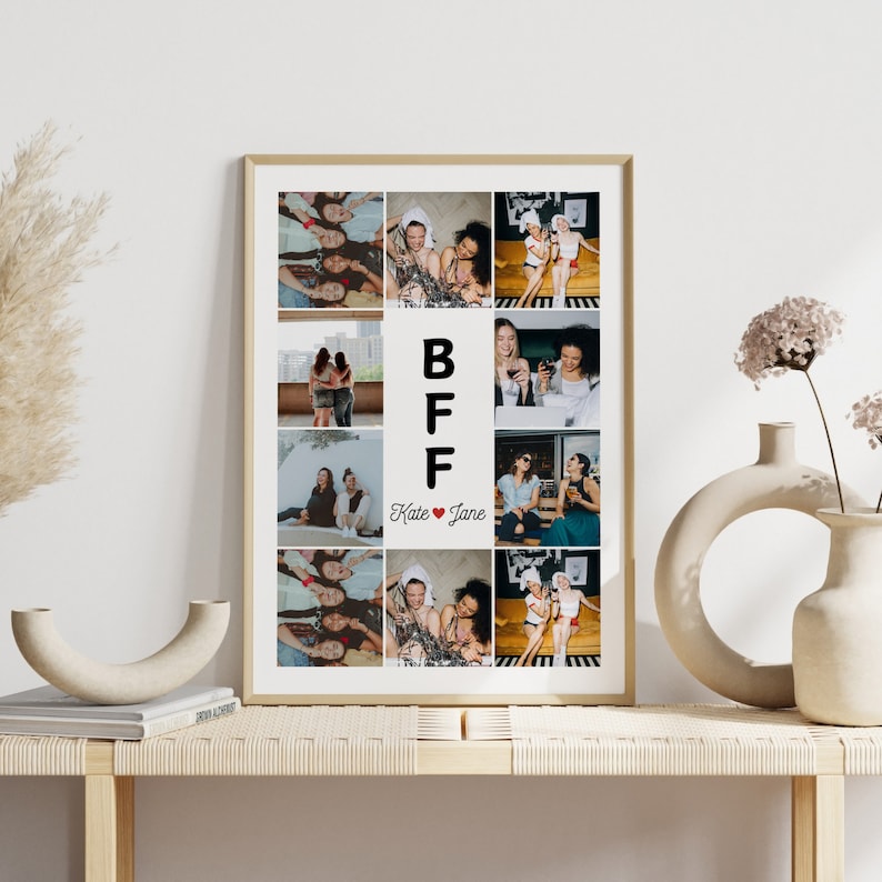 Beste Freund Fotocollage Canva Vorlage Bff Foto Geschenk Bff Collage ...