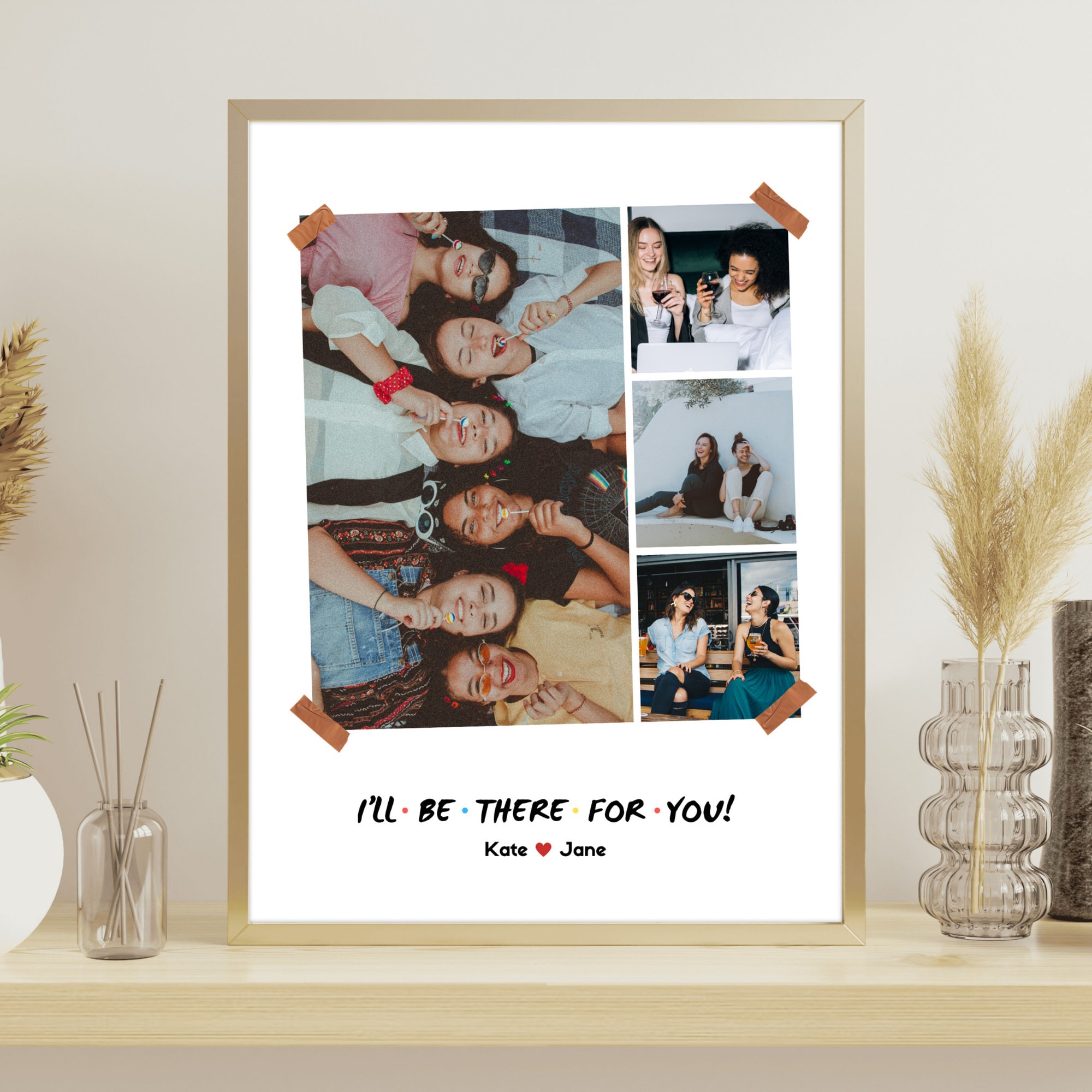 Best Friend Photo Collage Canva Template Bff Photo Gift Bff Collage ...