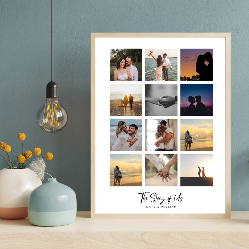 Couple Photo Collage Canva Template Digital Photo Gift Couple Collage I ...