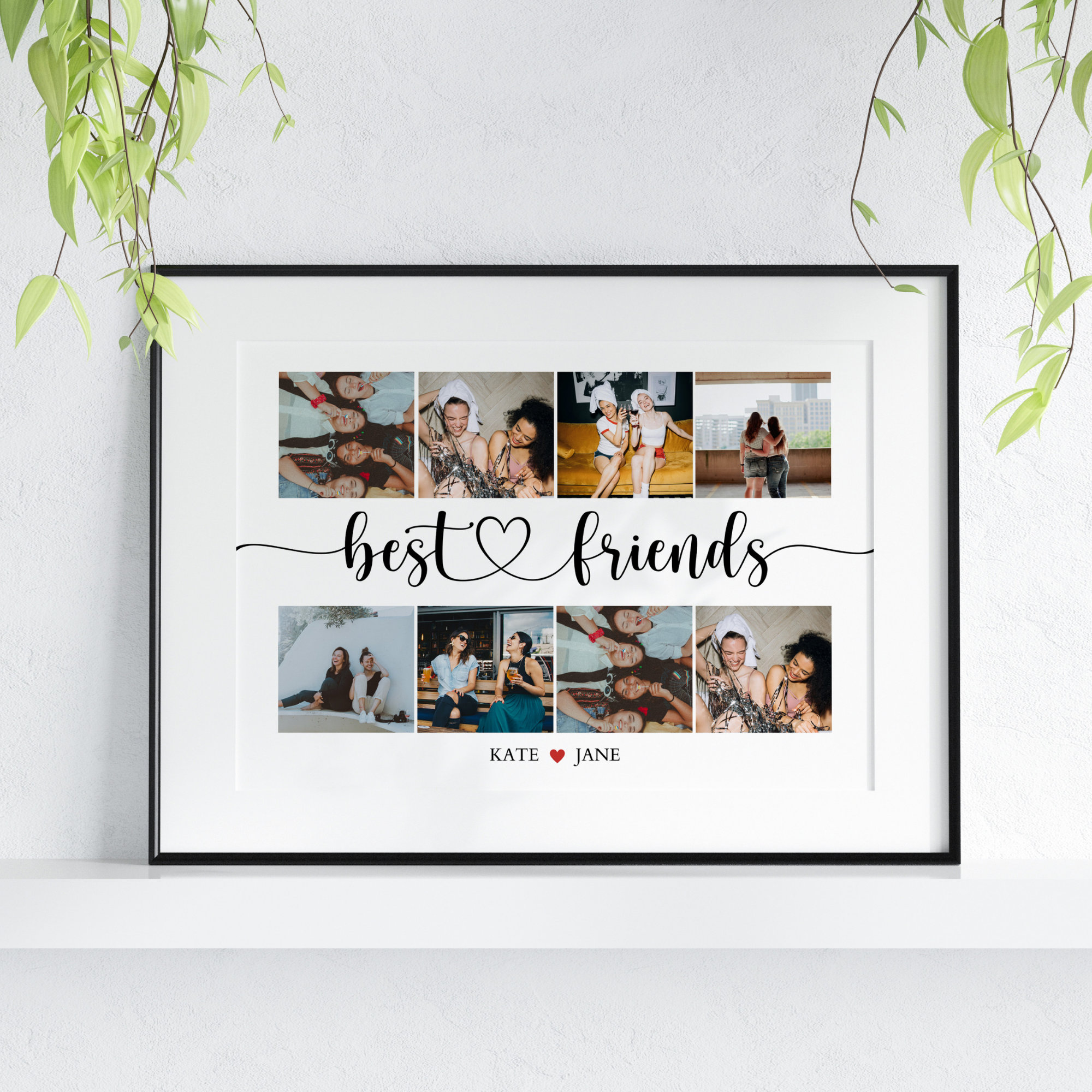 Best Friends Photo Collage Canva Template Bff Photo Gift Bff Collage ...