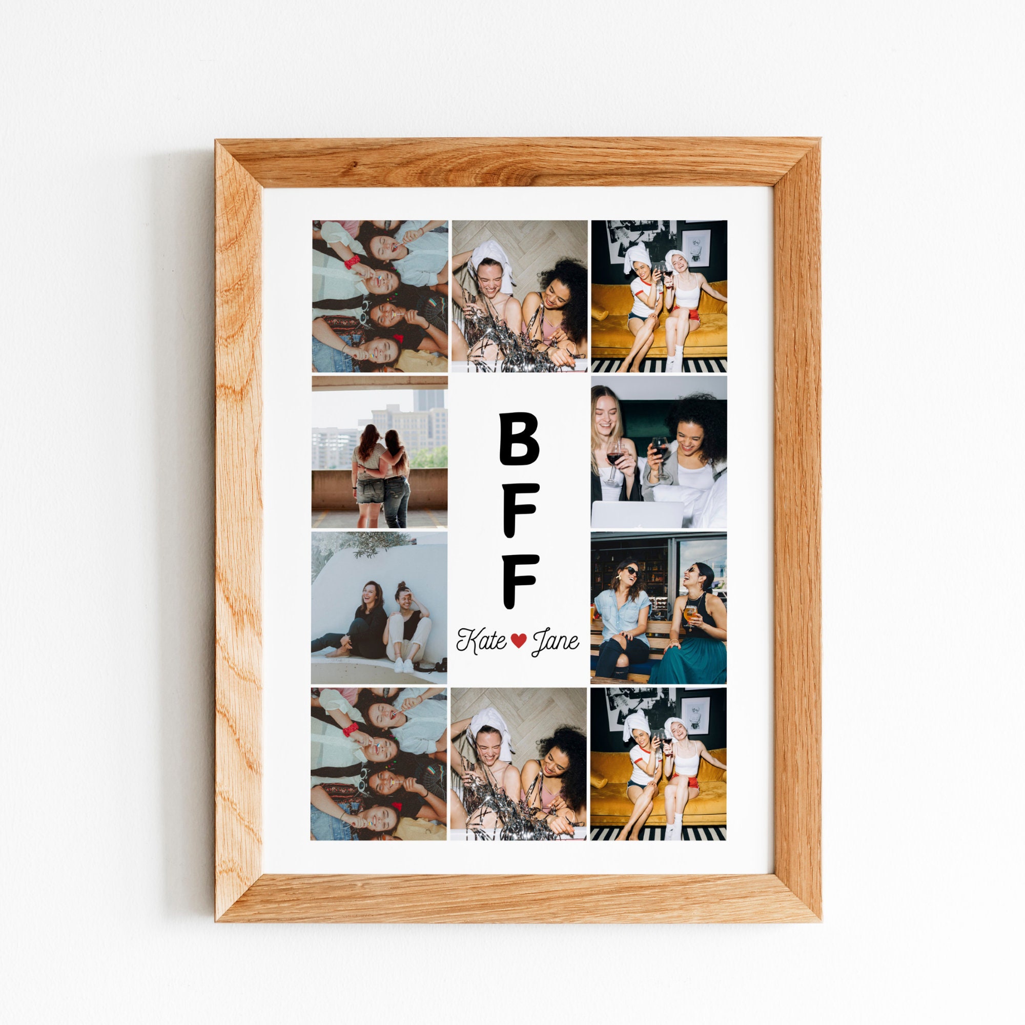 Best Friend Photo Collage Canva Template Bff Photo Gift Bff Collage ...