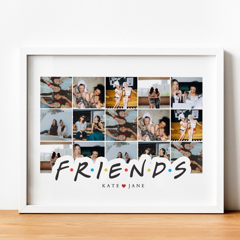 Best Friend Photo Collage Canva Template Bff Photo Gift Bff Collage ...