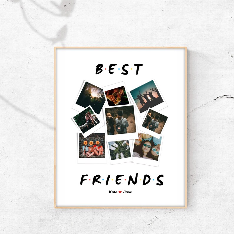 Best Friend Photo Collage Canva Template Bff Photo Gift Bff - Etsy