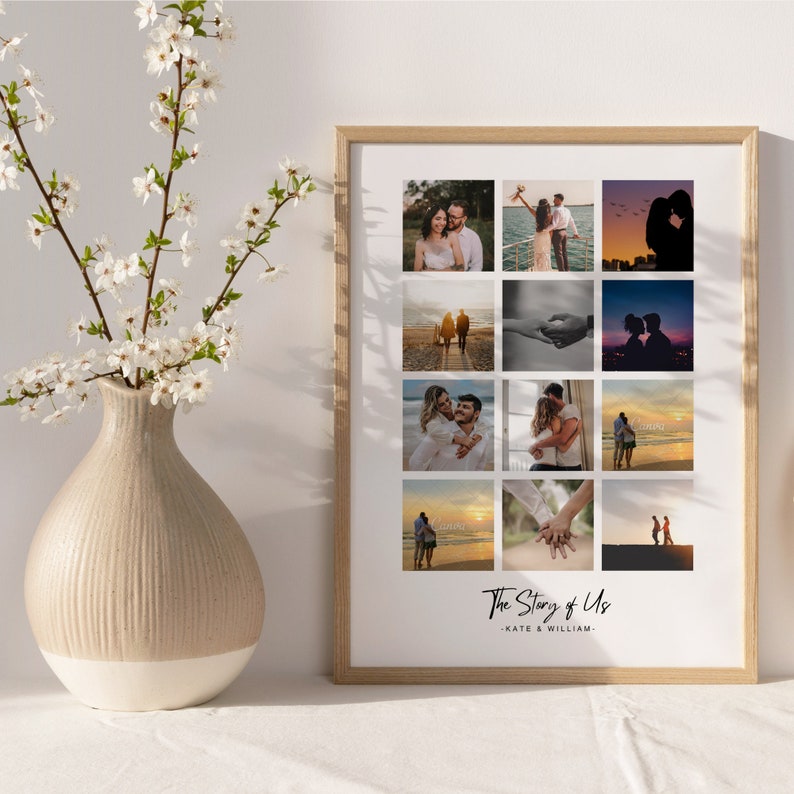 Couple Photo Collage Canva Template Digital Photo Gift Couple Collage I ...