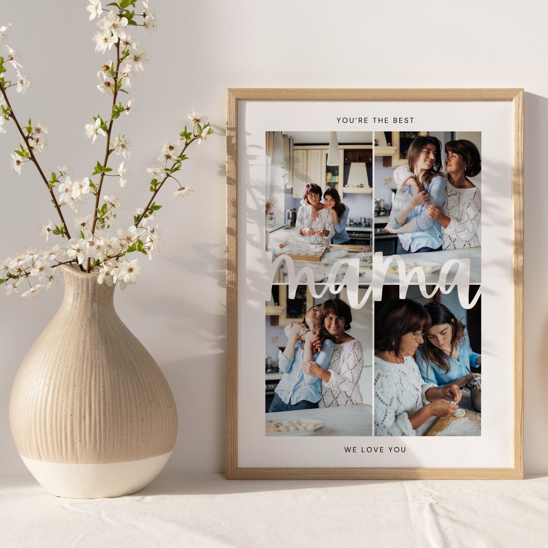 Mama Photo Collage Print, Canva Template, Editable Mama Photo Collage ...