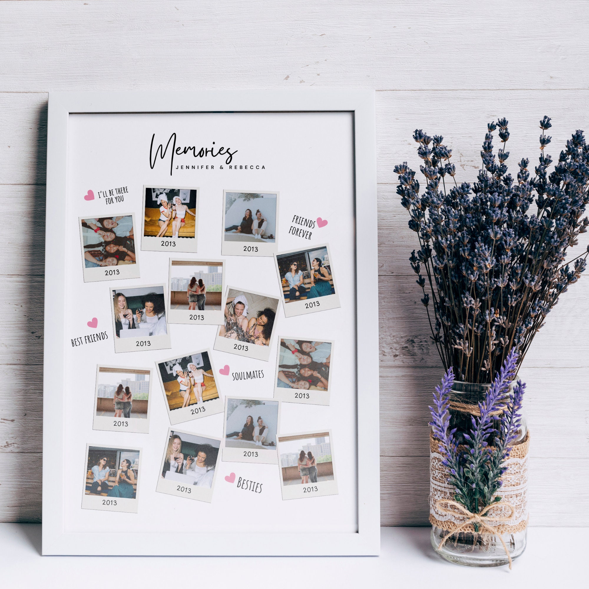 Besties Photo Collage Canva Template Bff Photo Gift Bff Collage Bestie ...