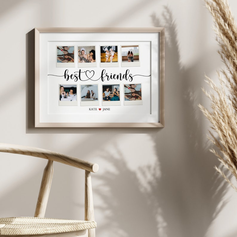 Best Friends Photo Collage Canva Template Bff Photo Gift Bff Collage ...