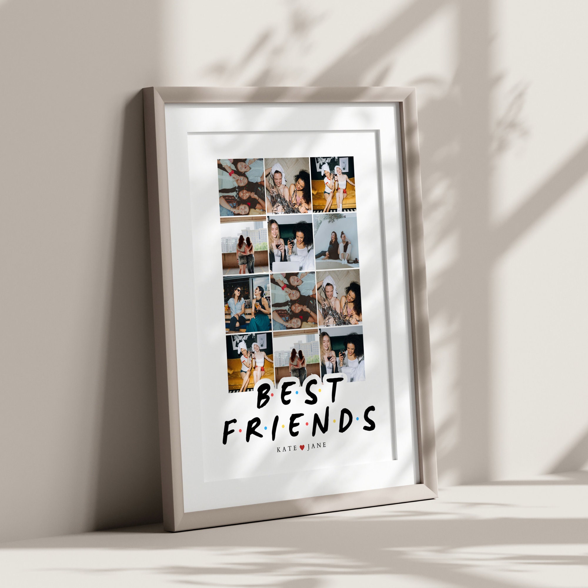 Best Friend Photo Collage Canva Template Bff Photo Gift Bff Collage ...