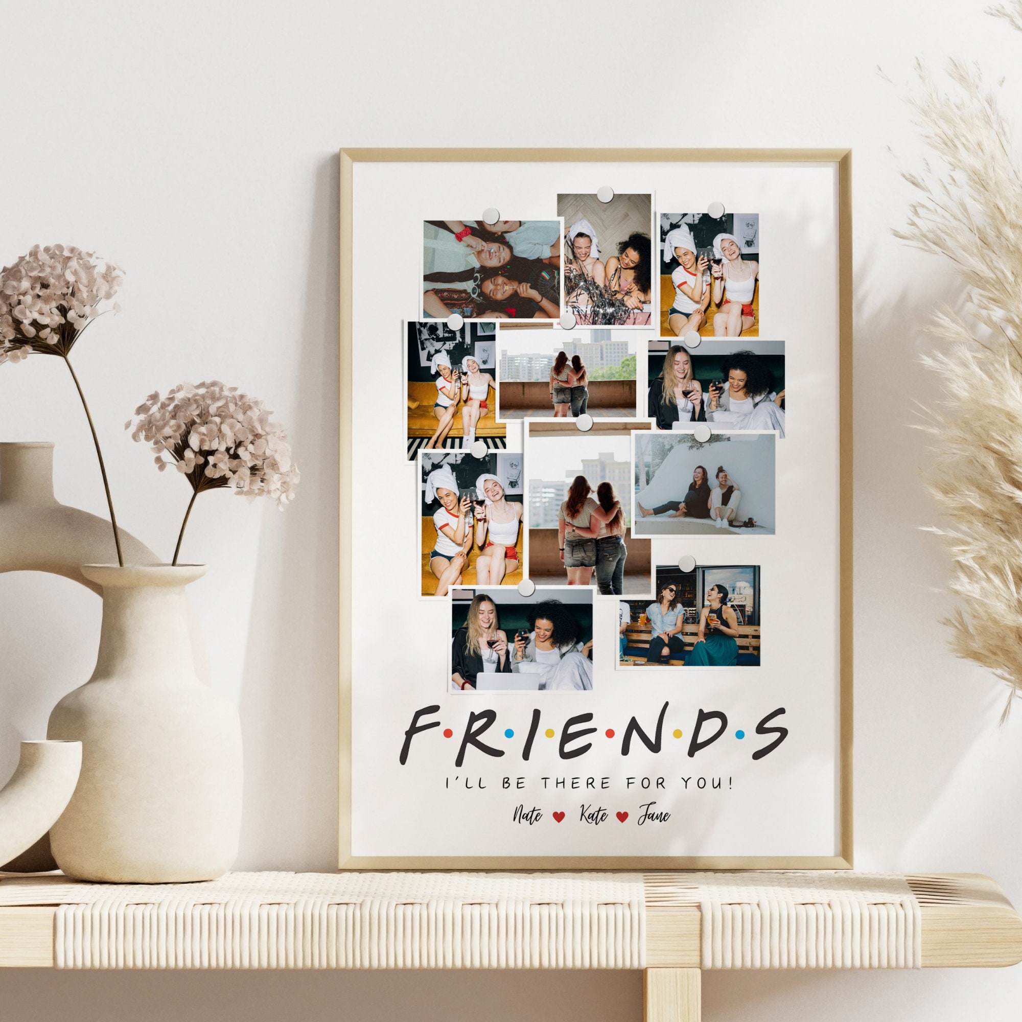 Best Friend Photo Collage Canva Template Bff Photo Gift Bff Collage ...