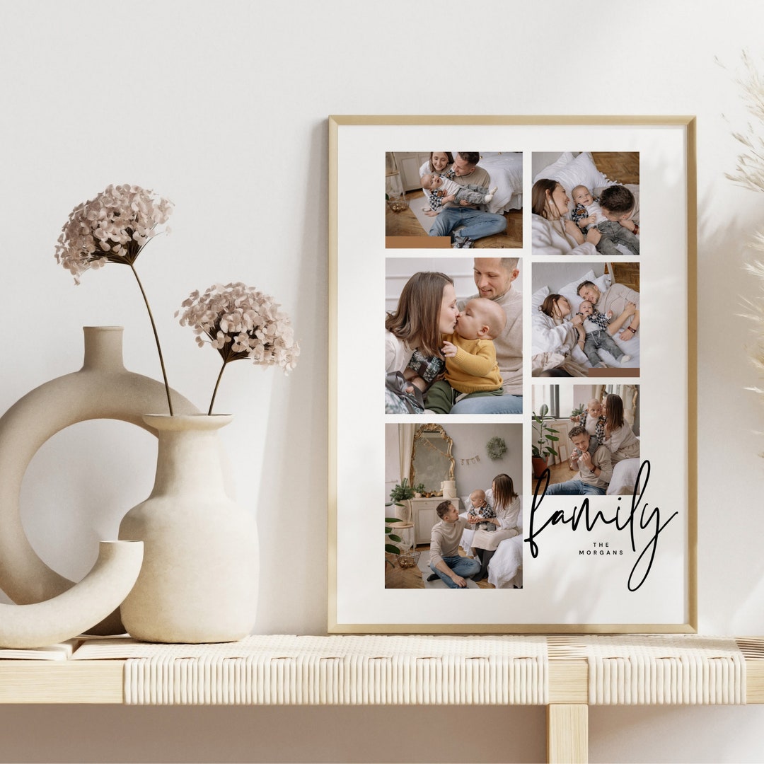 Family Picture Collage Frame Canva Template Editable Family Photo ...