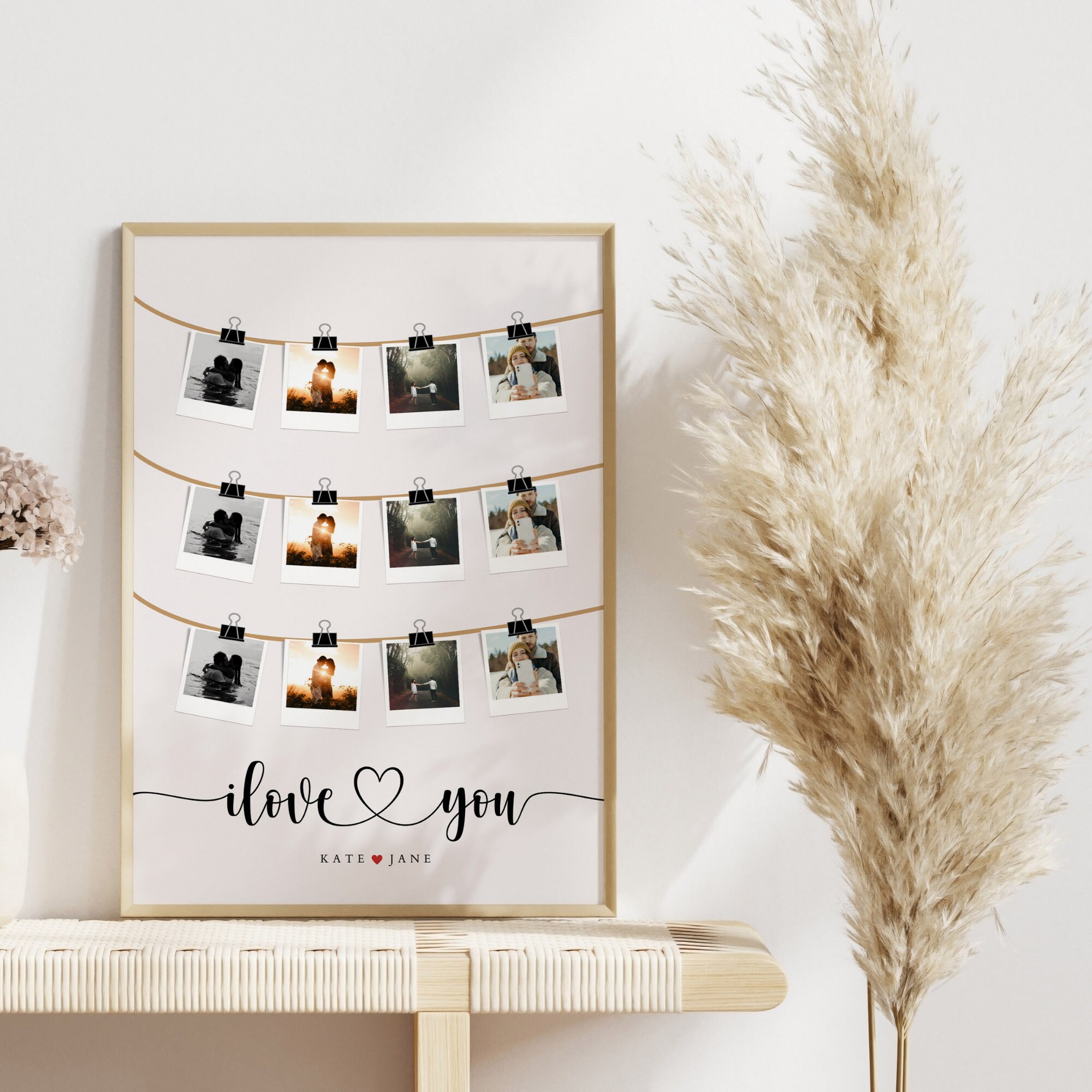 I Love You Frame Couple Photo Collage Canva Template Thoughtful Gifts ...