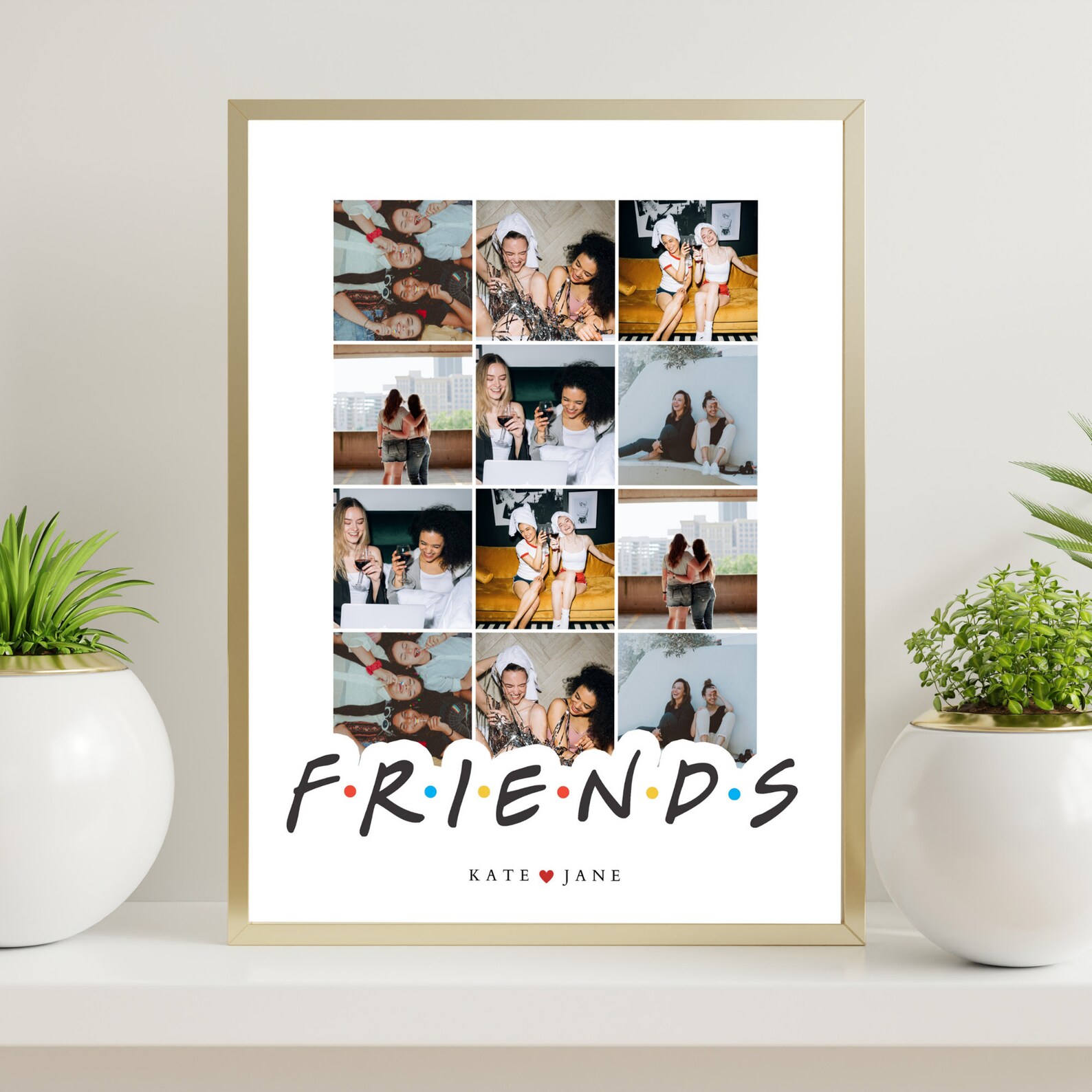 Best Friend Photo Collage Canva Template Bff Photo Gift Bff Collage ...