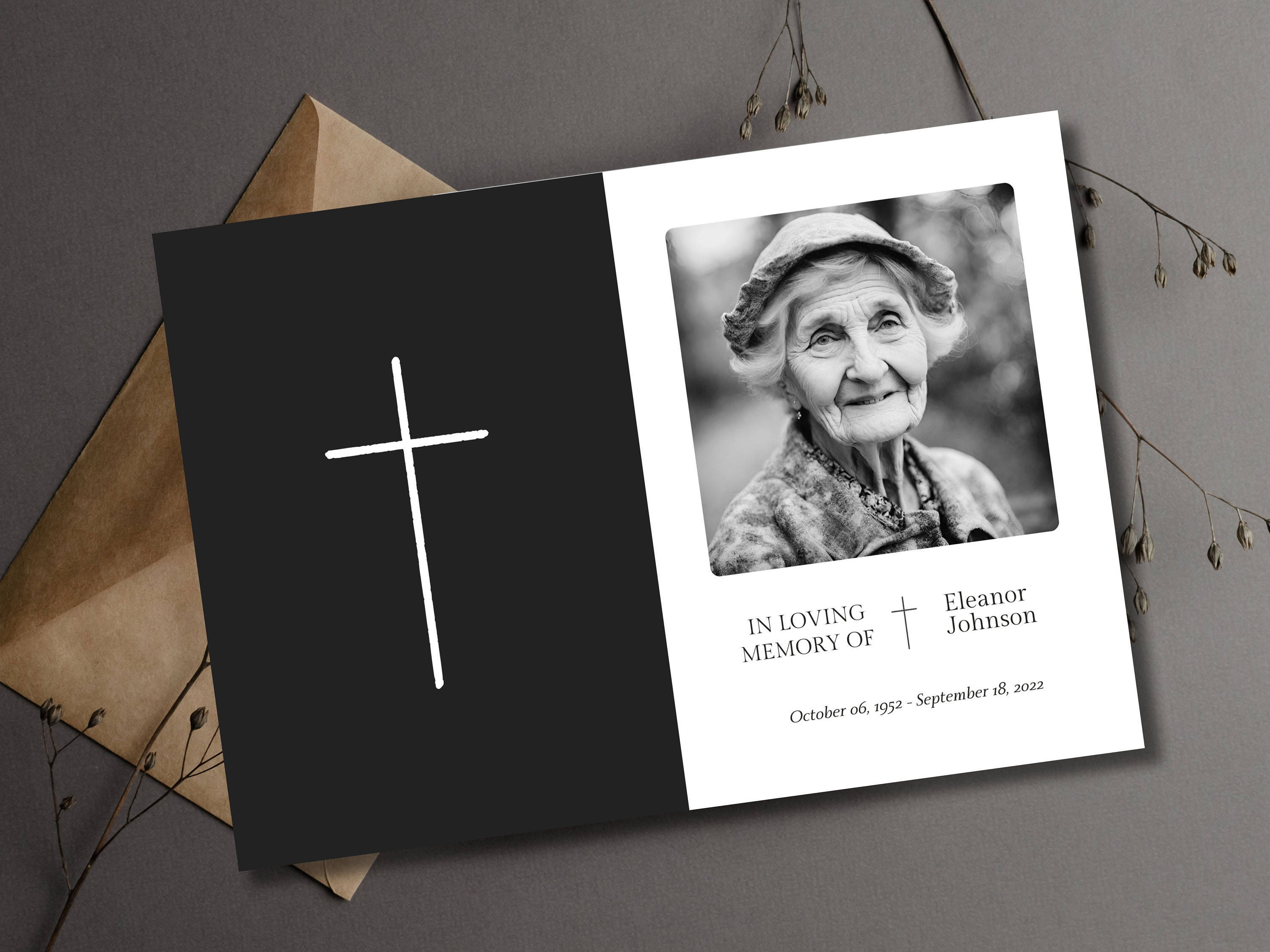Funeral Program Template Cross Obituary Template Celebration of Life ...