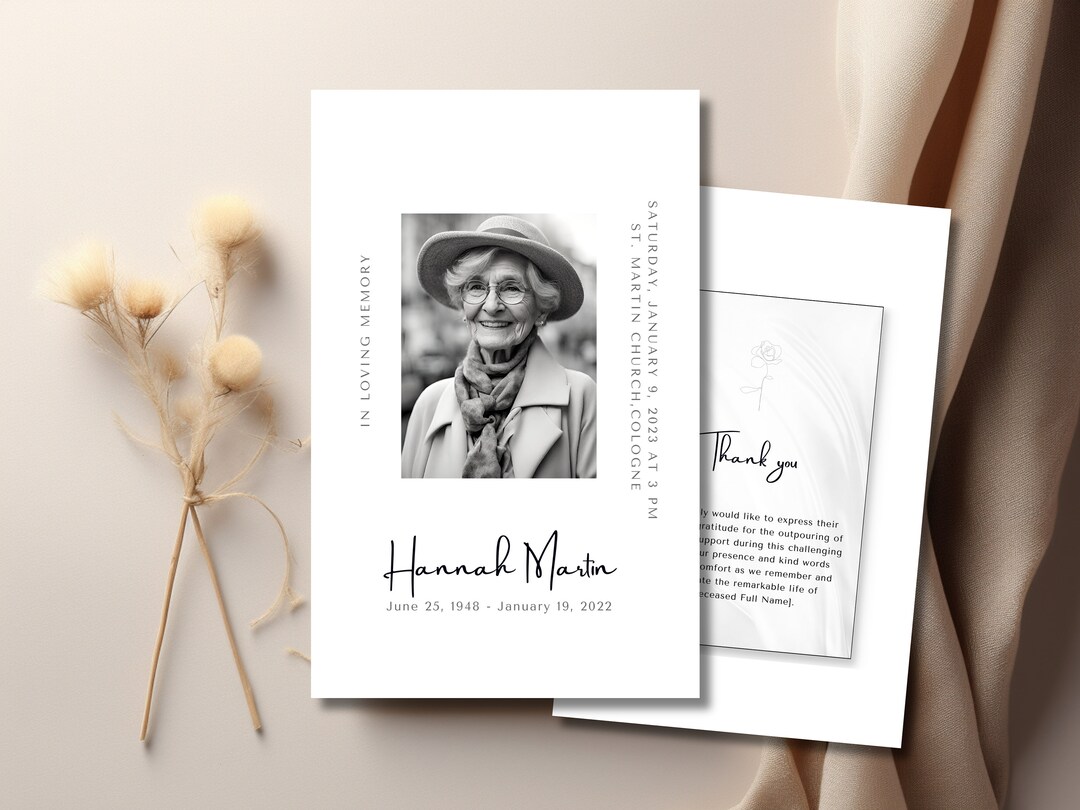 Funeral Program Template Simple| Obituary | Celebration of Life ...