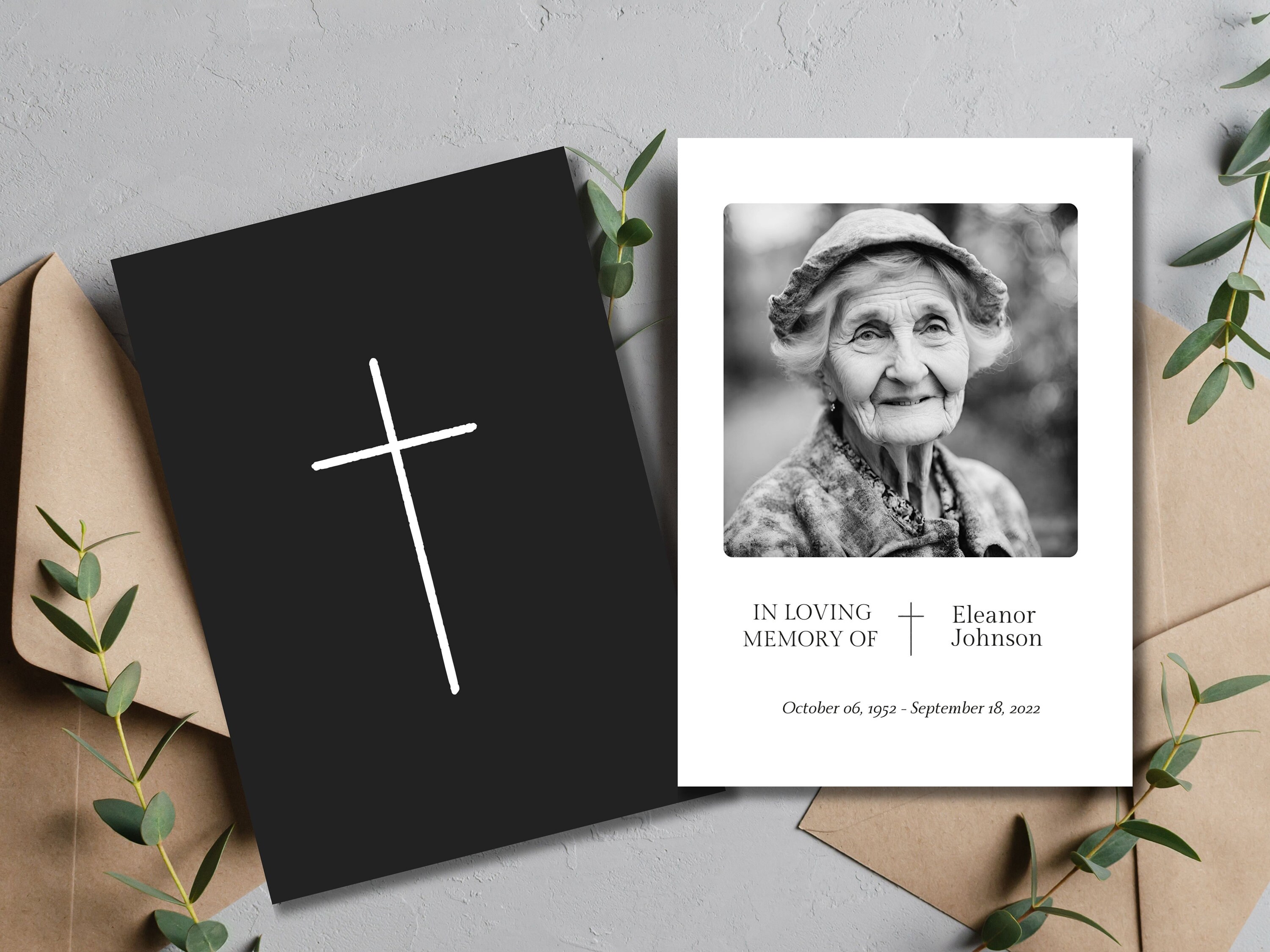 Funeral Program Template Cross Obituary Template Celebration of Life ...