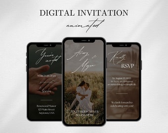 Digital Animated Wedding Invitation | Electronic Wedding Editable ...