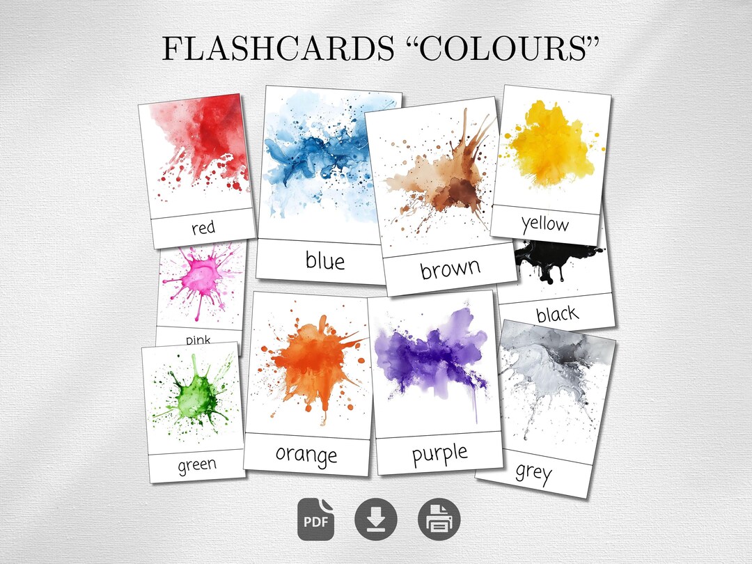 Flashcards Colours Colour Cards Englischunterricht Grundschule ...