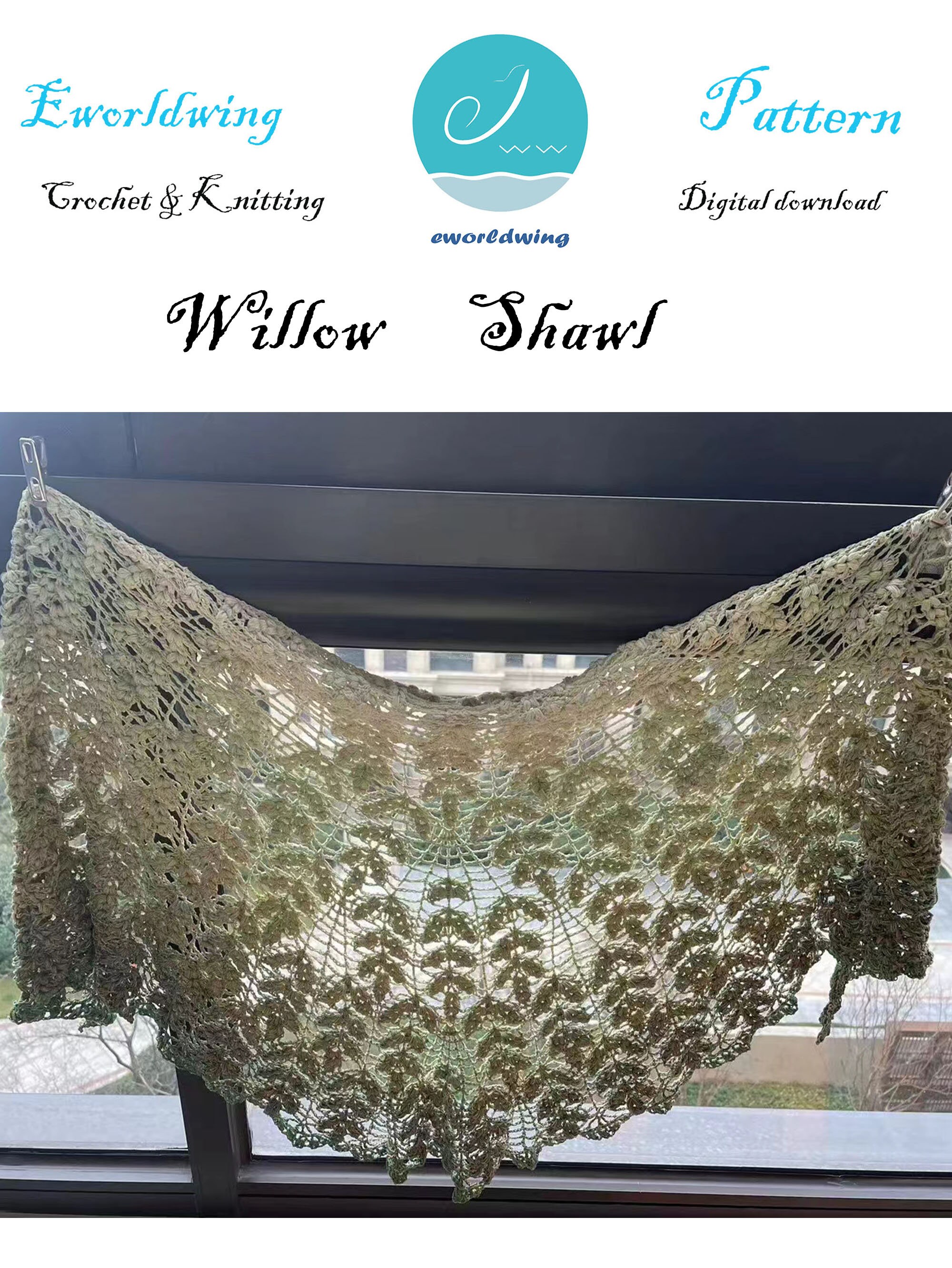 Crochet Shawl Pattern, Shawl Tutorial ,DIY Shawl Digital Download PDF ...