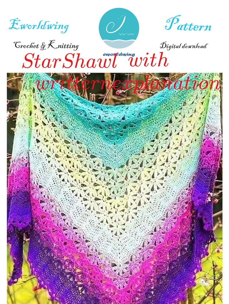 Crochet Shawl Pattern Crochet DIY Shawl Draft Digital Download PDF ...