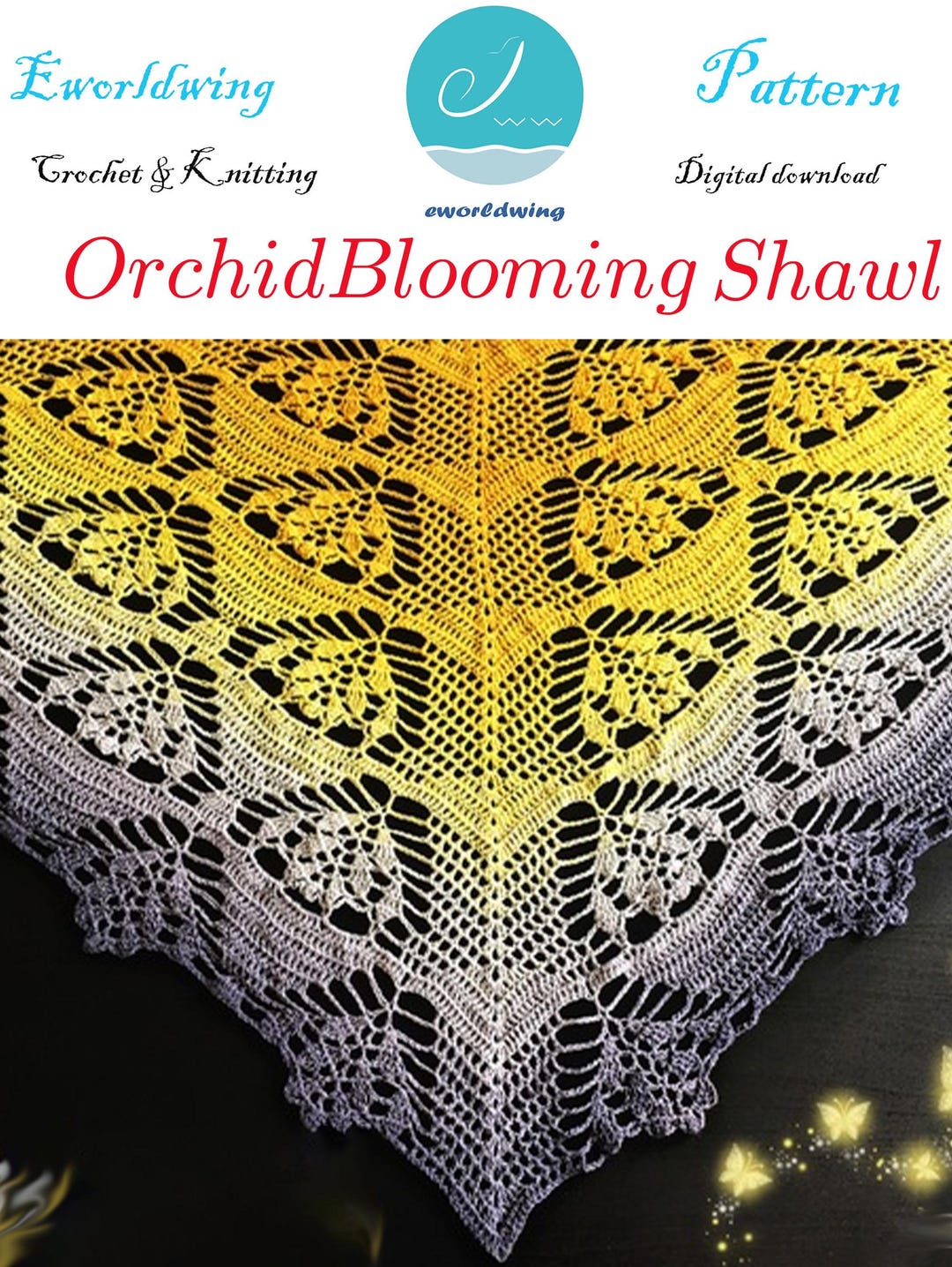 Crochet Shawl Pattern Crochet DIY Shawl Digital Download PDF Diagram ...