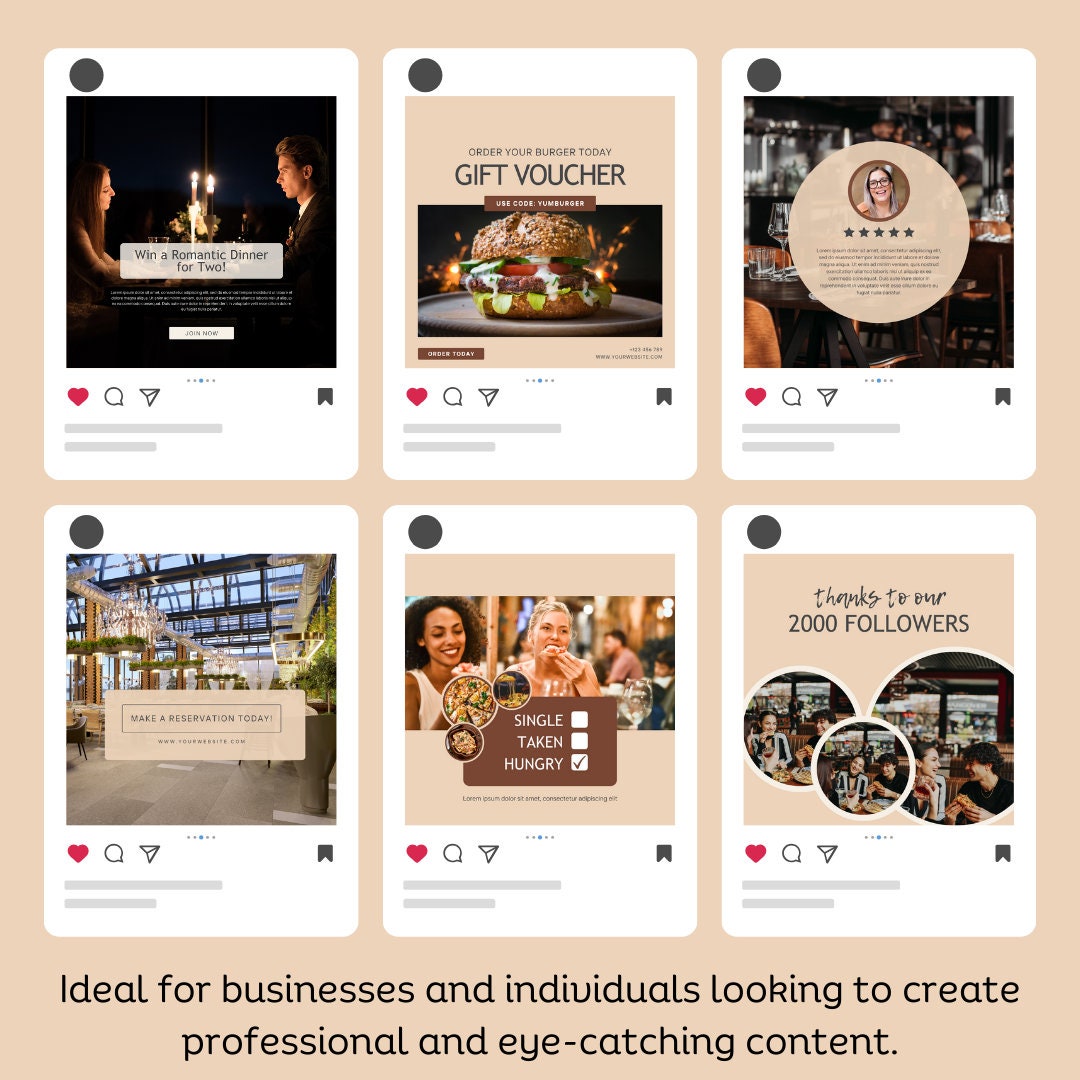 Food Service Instagram Post Templates, Boost Your Online Presence ...