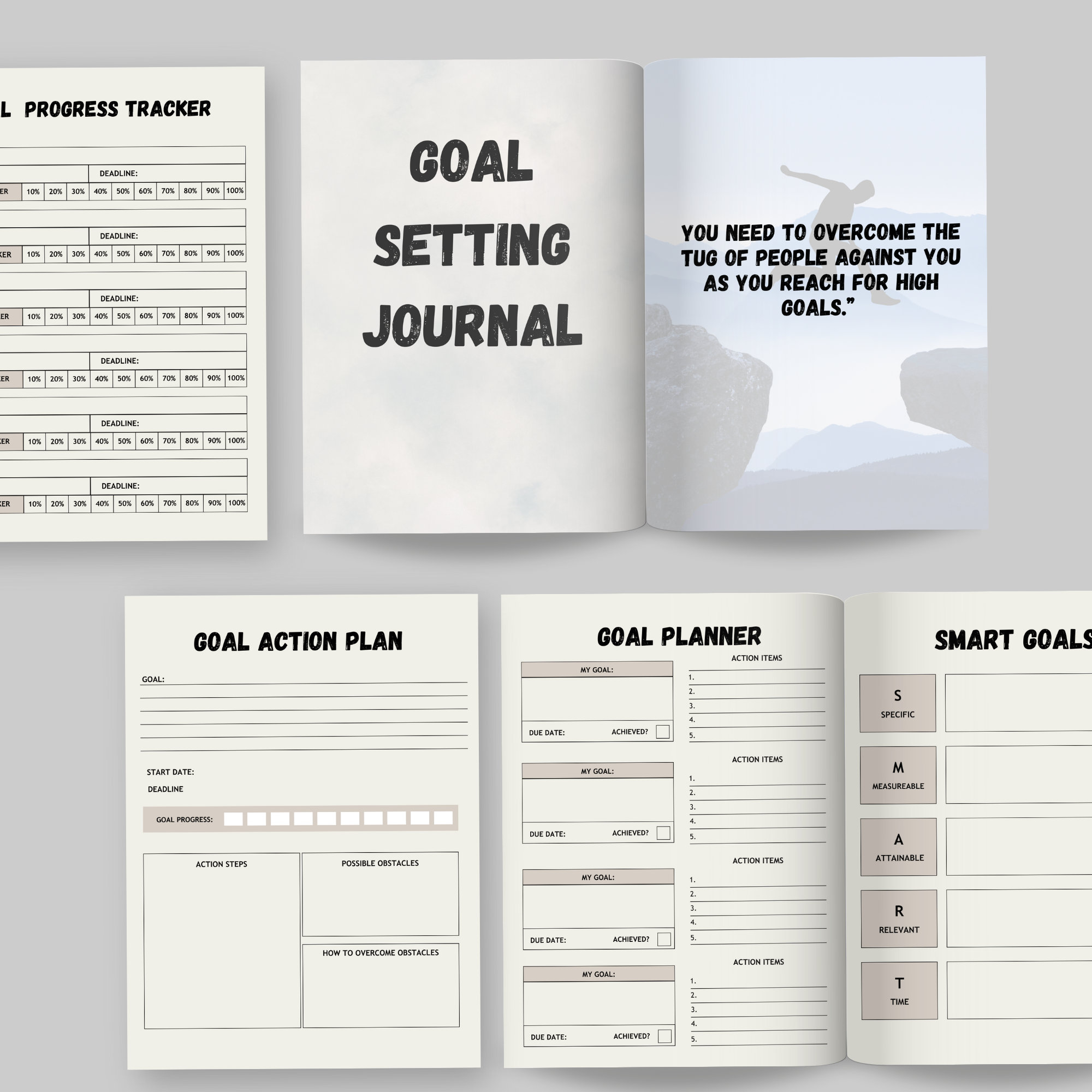 Goal Setting Journal, Printable Digital Planner, Self Care Planner ...