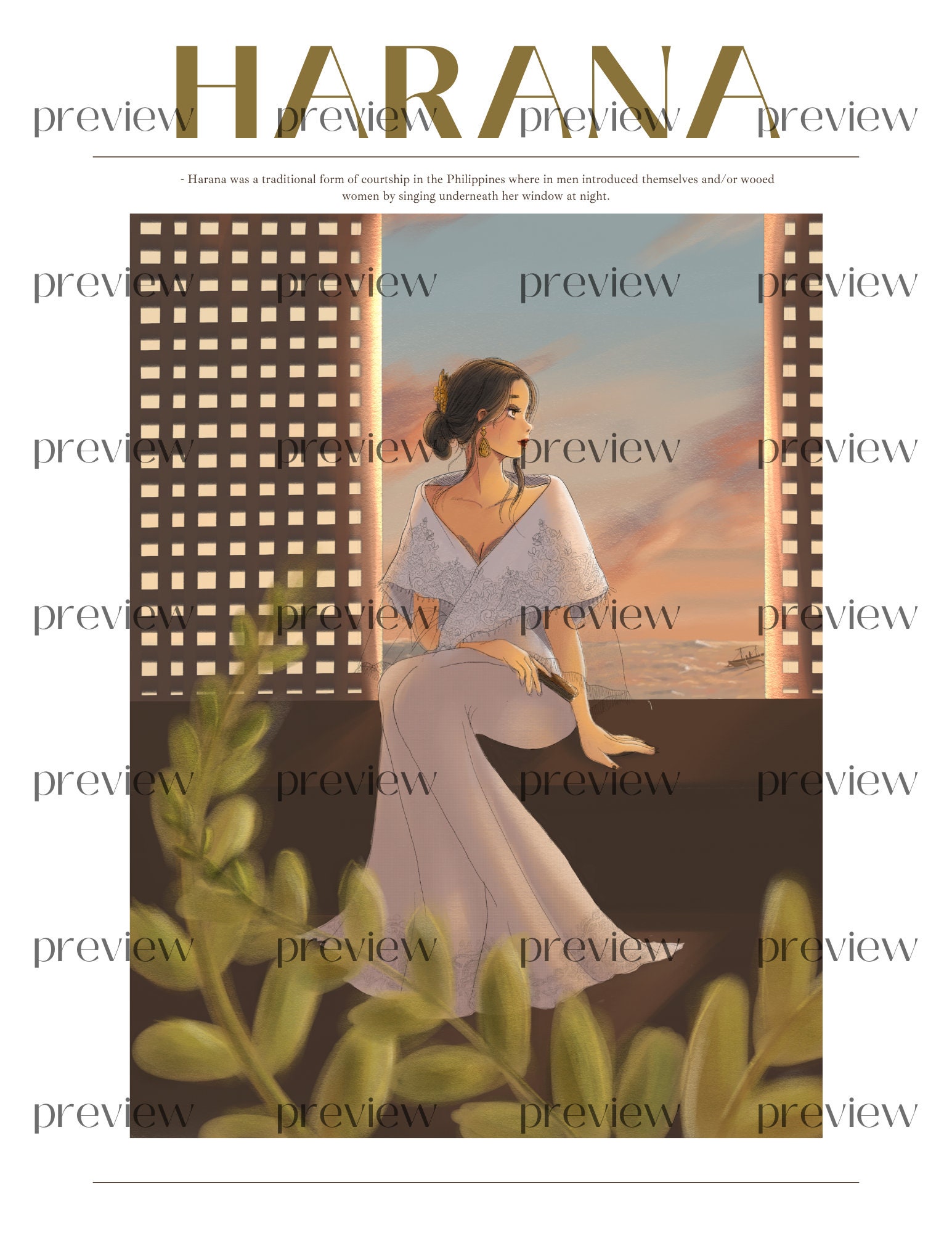 Filipino Harana Digital Art Poster | 8.5 X 11in | Printable Ready ...