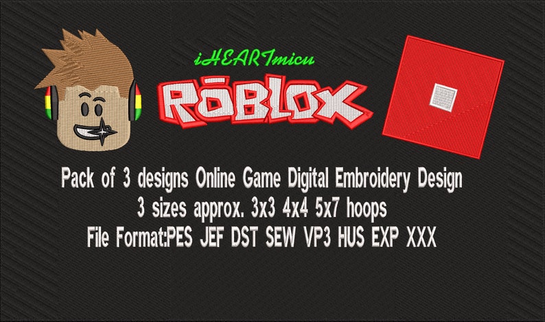 Roblox Embroidery Design: Bundle of 3 (digital File) - Etsy
