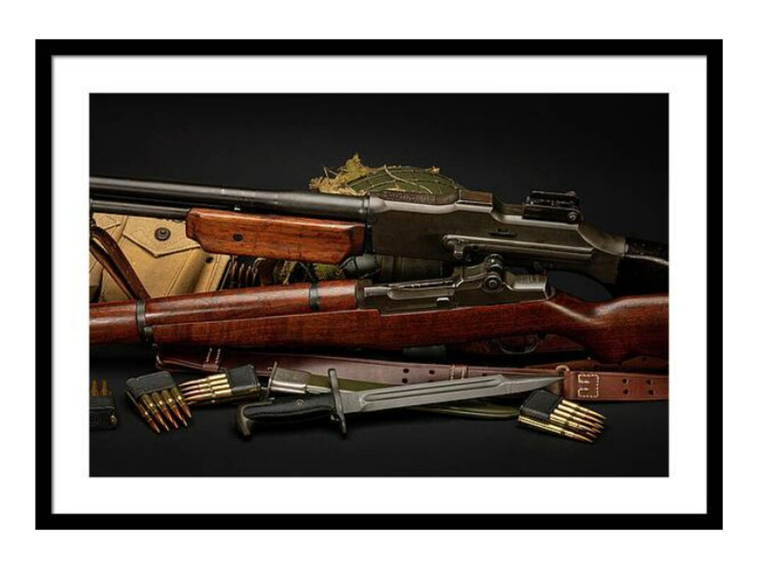 M1 Garand and BAR M1918A2 Framed Photo Print 9 Man Cave Wall Art - Etsy