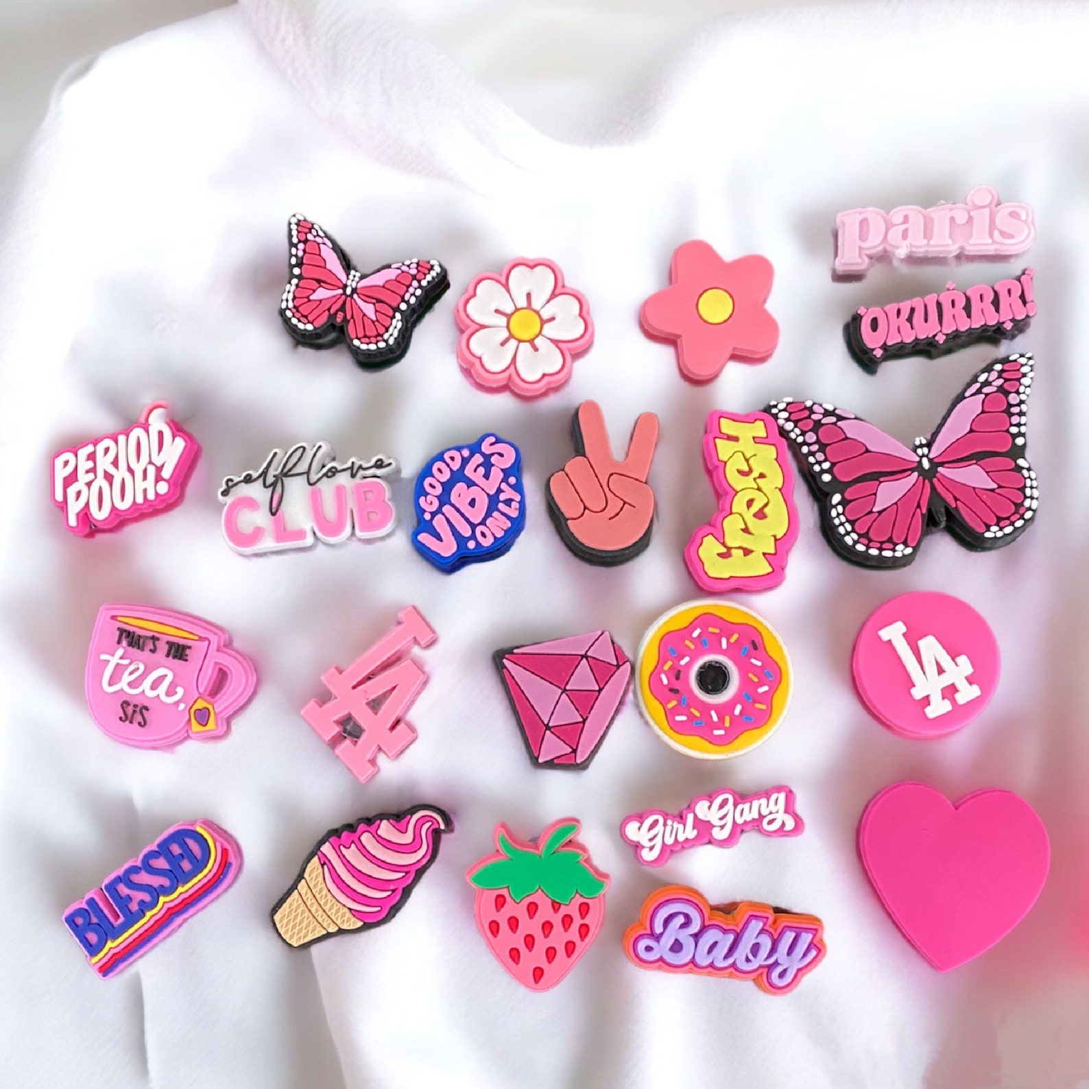 Croc Charm Accessories Pink Theme - Etsy