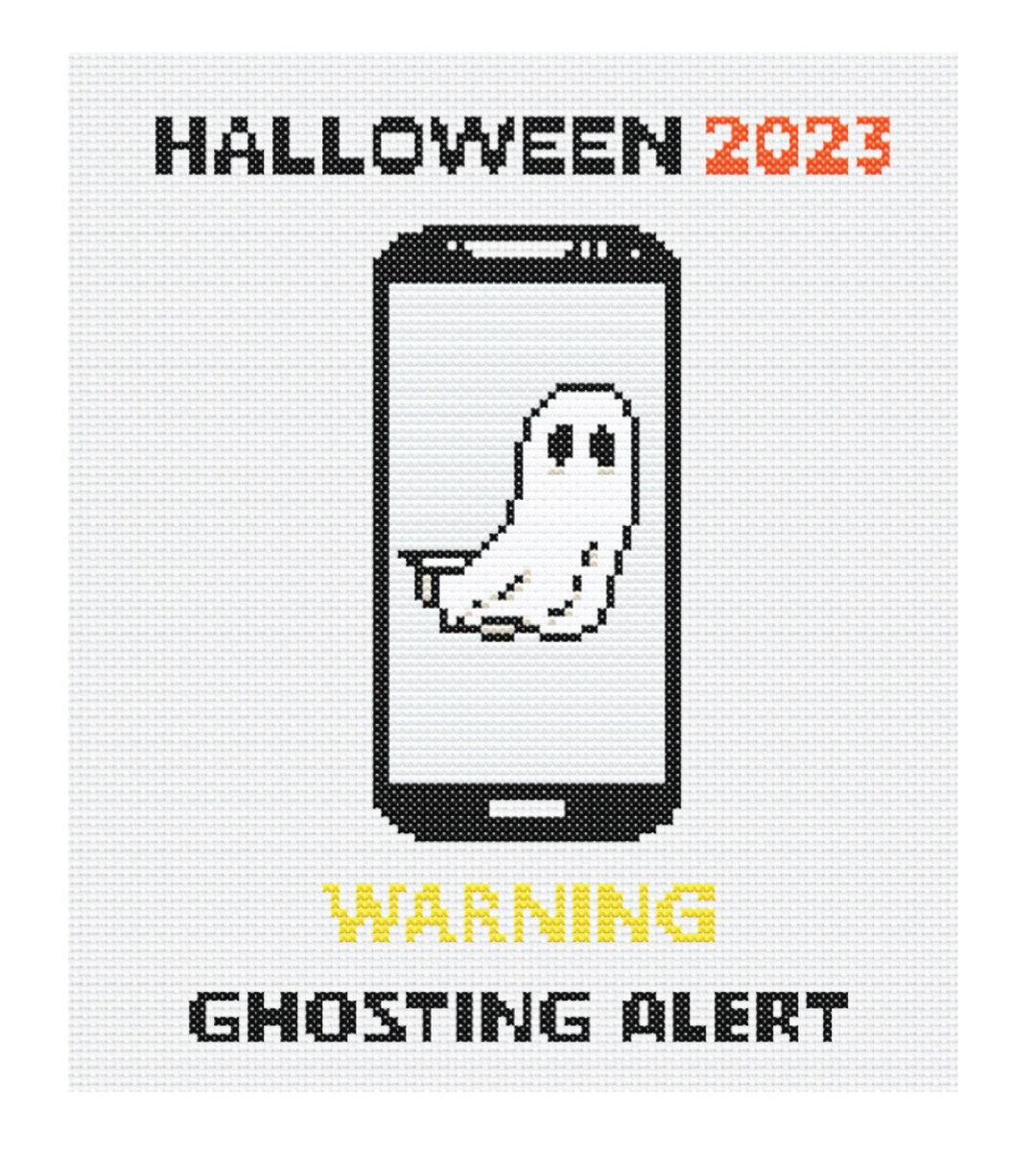 Cross Stitch Pattern Halloween Ghosting Alert Design Size: - Etsy