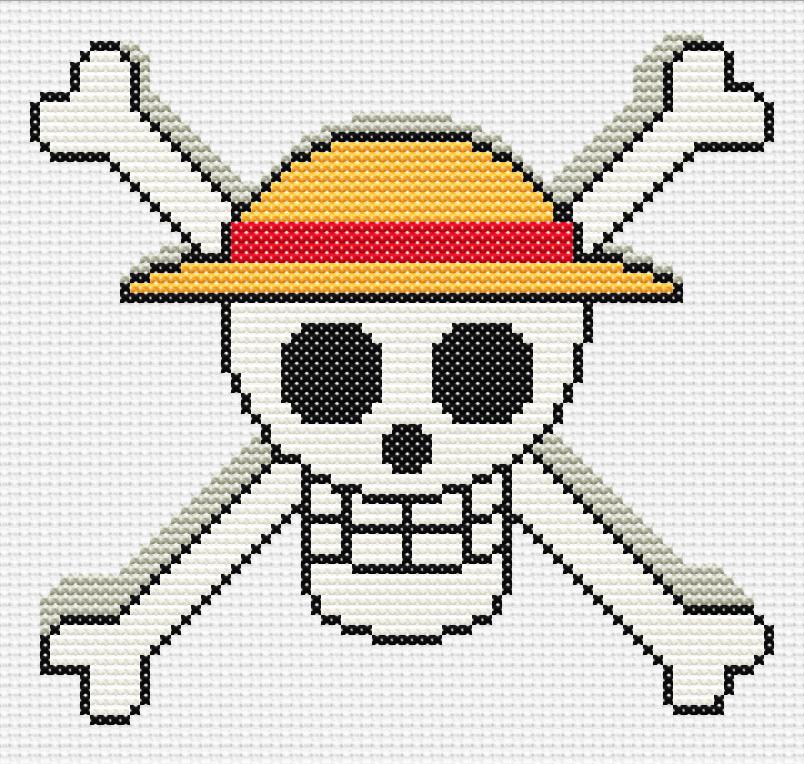 Monkey D. Luffy Flag Cross Stitch Pattern - Digital Download - Etsy