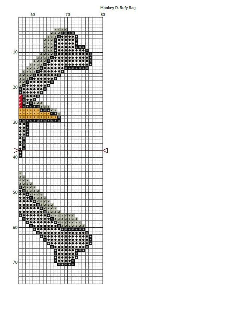 Monkey D. Luffy Flag Cross Stitch Pattern - Digital Download - Etsy