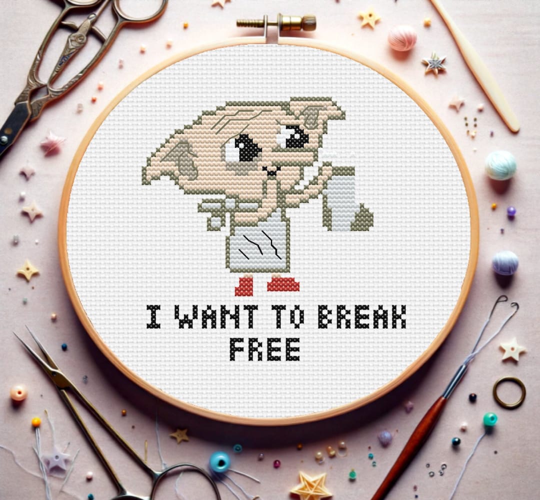 Dobby is a Free Elf - Cross Stitch Pattern Design Size: 75 X 66 ...