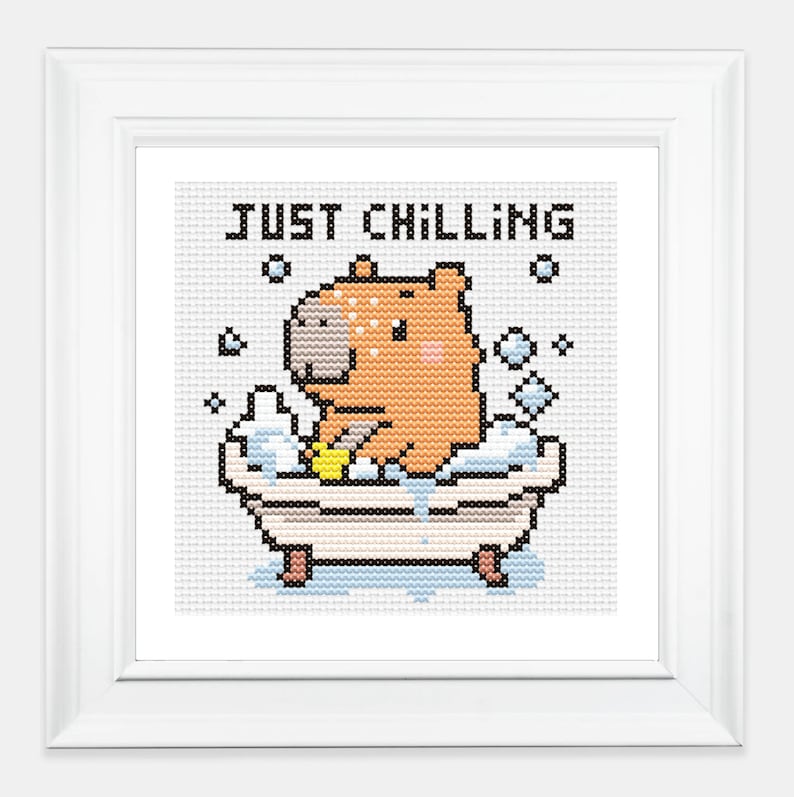Capy-bara-th Cross Stitch Pattern for Capybara Lovers 61x60 Stitches ...