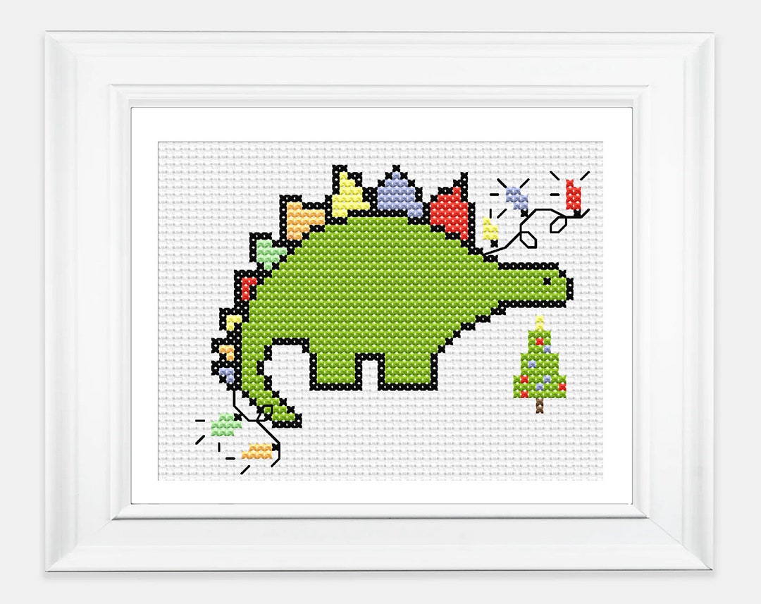 Jingle-saurus Rex Cross Stitch Patterns Design Size: 59 X 45 Stitches ...