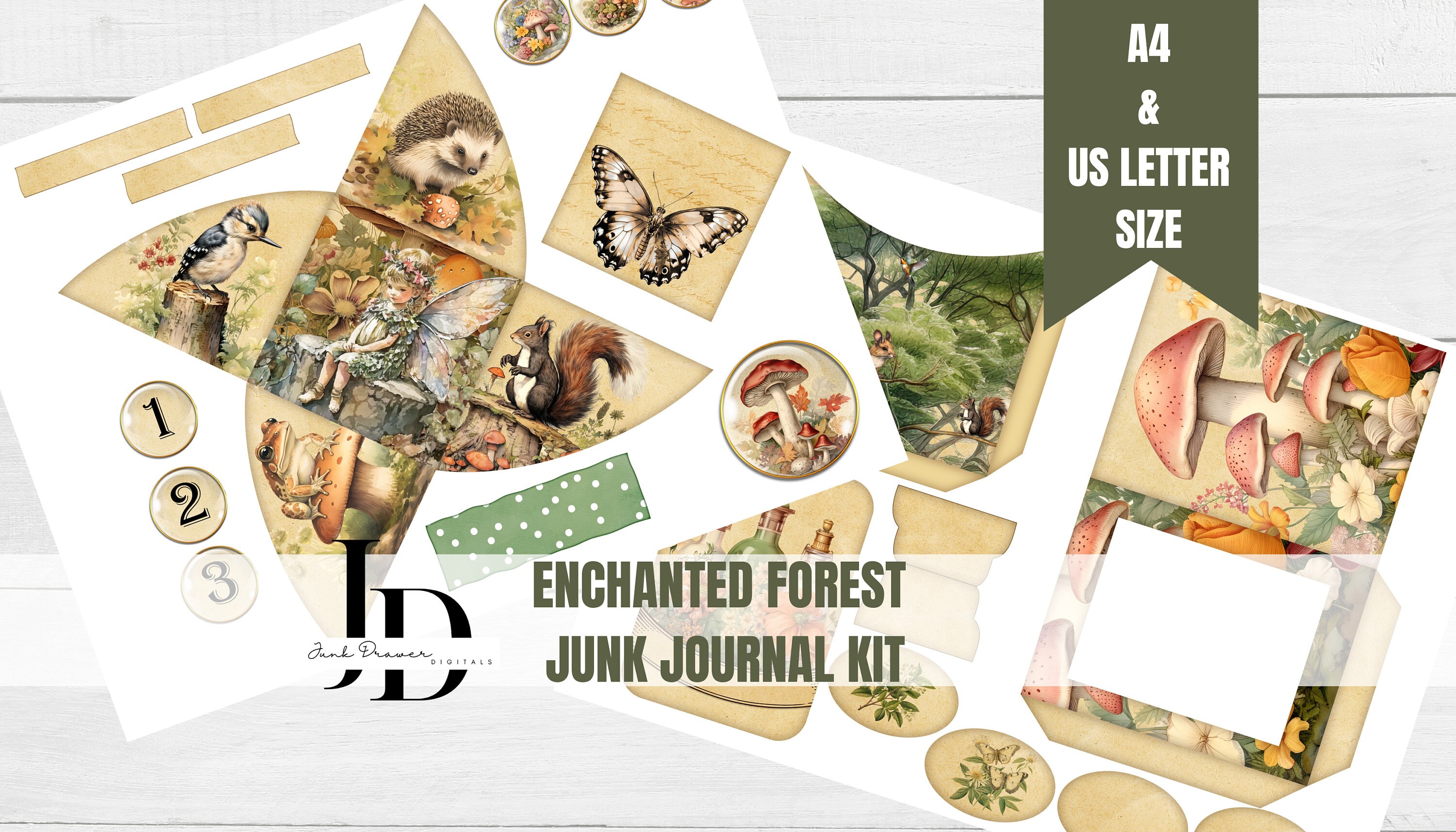 Enchanted Forest Junk Journal Kit Printable Junk Journal Pages ...