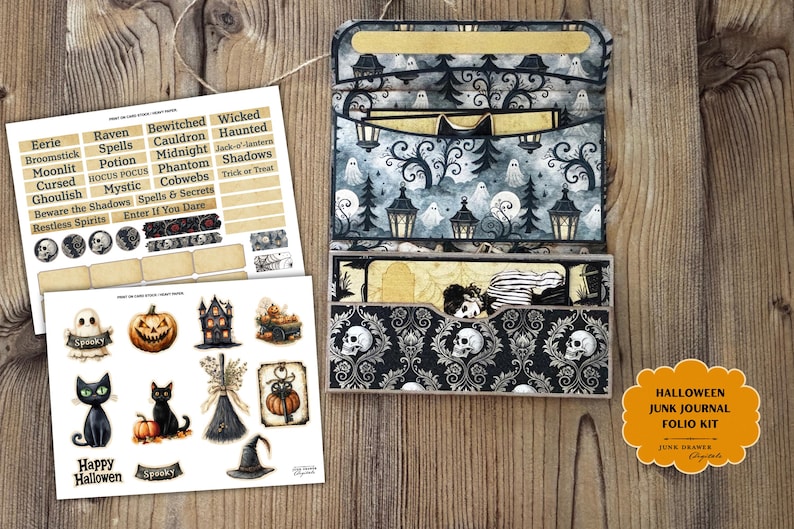 Halloween Horizontal Folio Kit for Junk Journal and Scrapbooking ...
