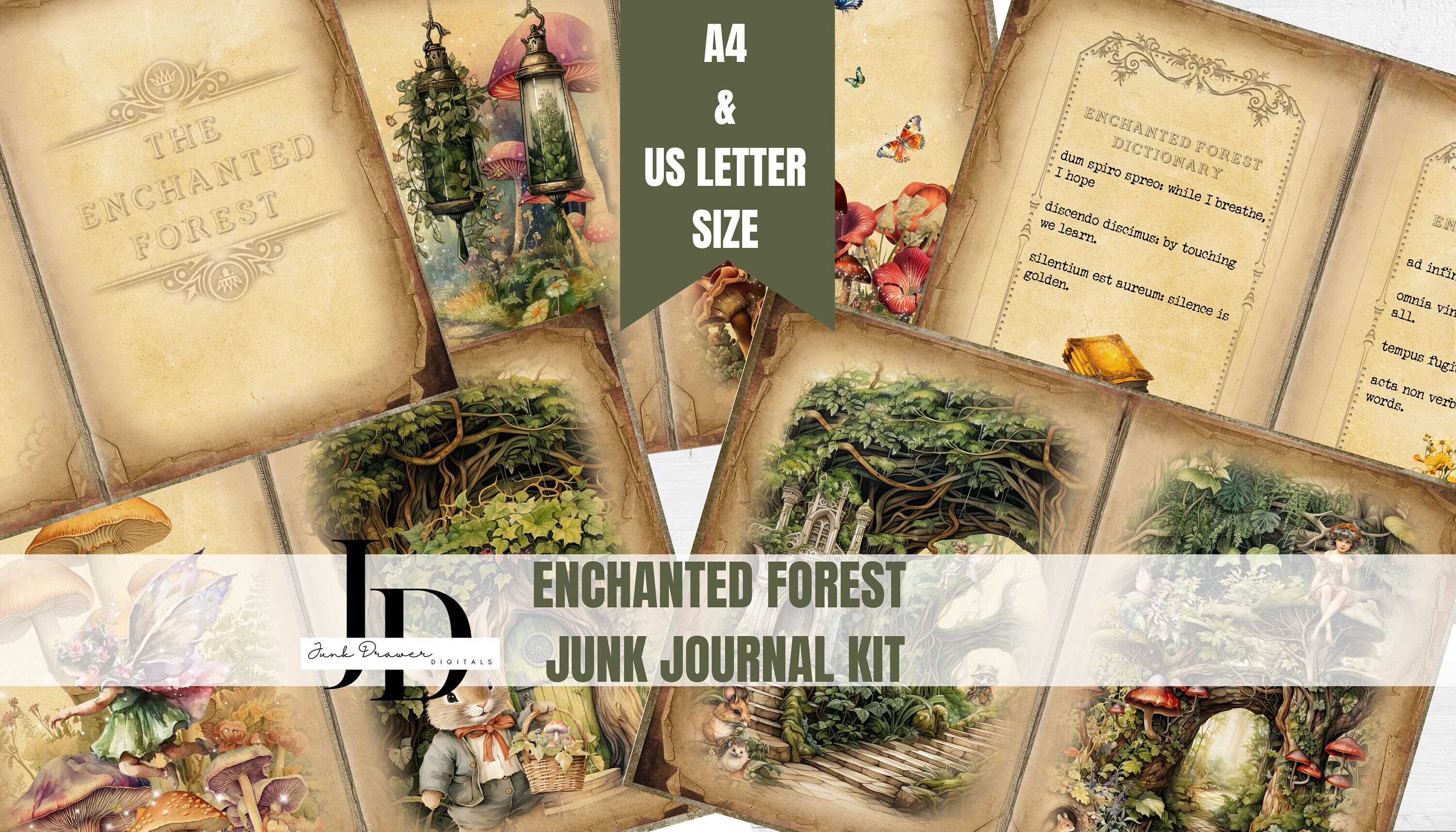 Enchanted Forest Junk Journal Kit Printable Junk Journal Pages ...