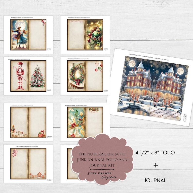 Nutcracker Suite Junk Journal Folio Kit | Magical Christmas Ephemera ...