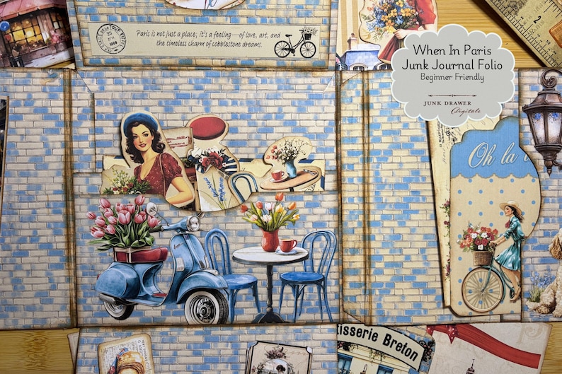 When in Paris Junk Journal Folio Kit | Easy Folio Beginner Friendly ...