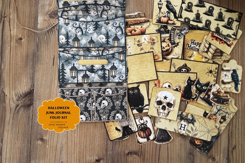 Halloween Horizontal Folio Kit for Junk Journal and Scrapbooking ...