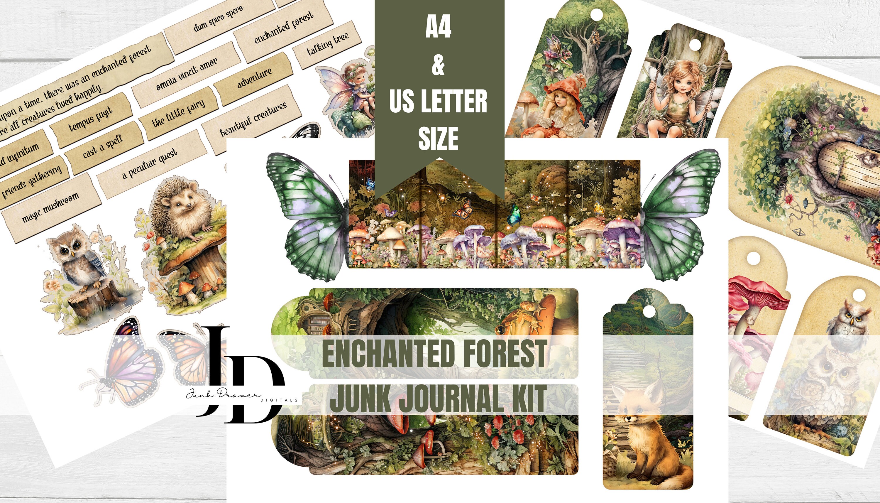 Enchanted Forest Junk Journal Kit Printable Junk Journal Pages ...