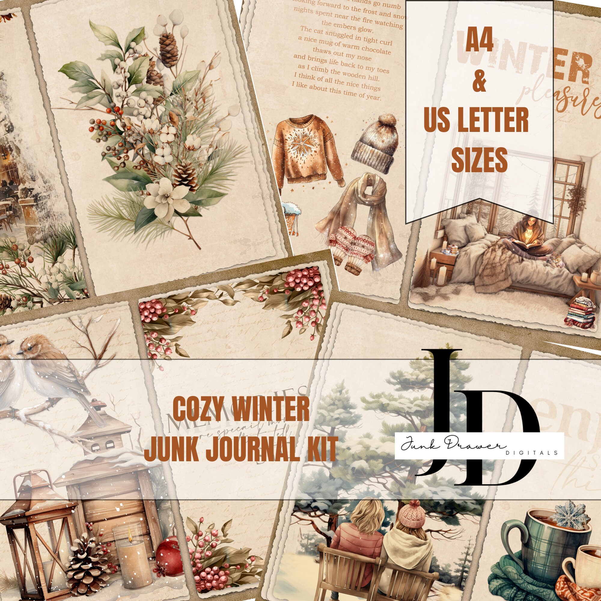 Cozy Winter Junk Journal Kit: Printable Ephemera (digital Download) - Etsy