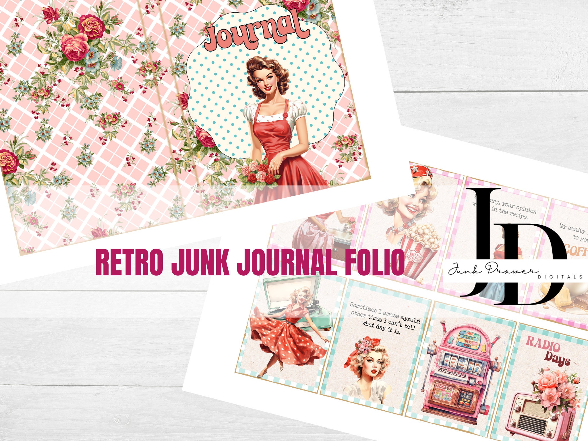 Retro Junk Journal Folio 1950s Housewife Fun Scrapbooking - Etsy