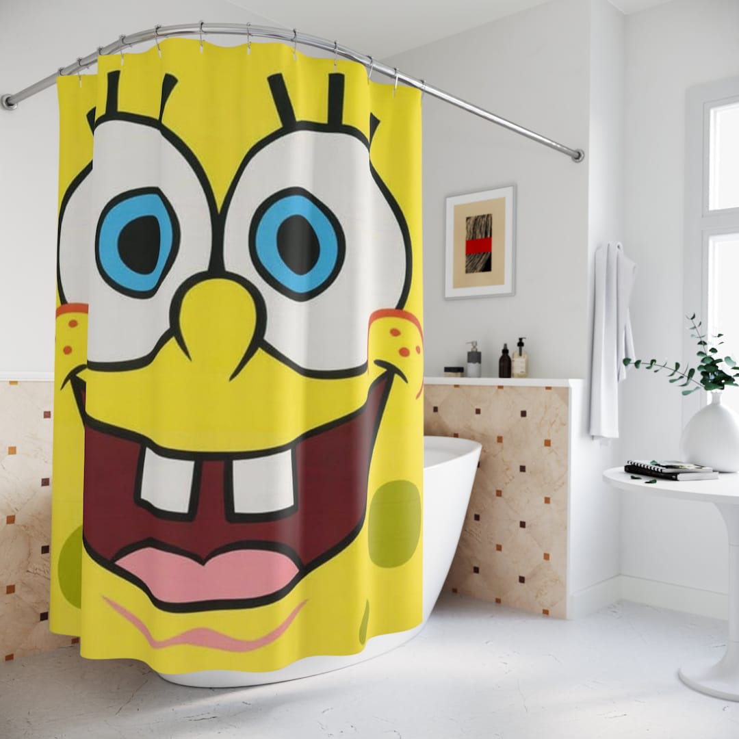 Spongebob Squarepants Shower Curtain Spongebob Bathroom Decor - Etsy